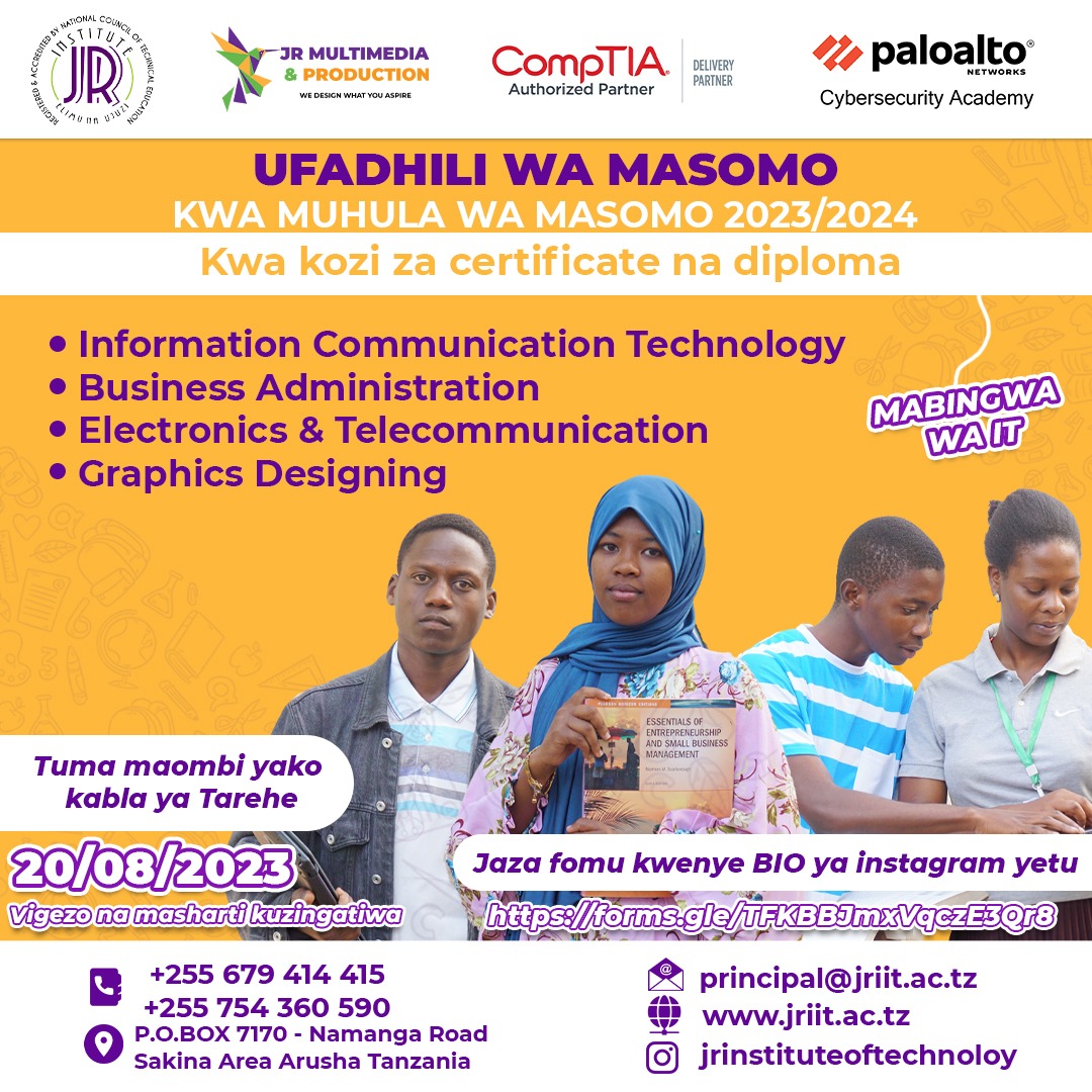 UFADHILI WA MASOMO KWA MUHULA WA 2023/2024 - JR INSTITUTE OF ...